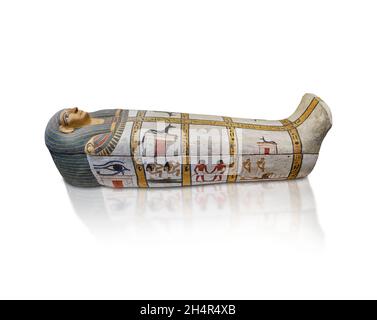 Egyptian sarcophagus of the lady Madja. The tomb was discovered in a ...