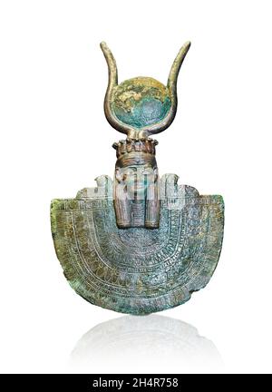 Ancient Egyptian bronze sculptured collar of a goddess, 664-332BC ...