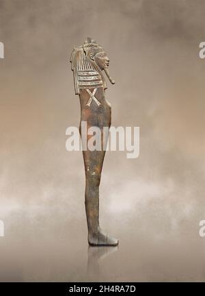 Egyptian Wood carvings of god Amset from a sarcophagus the "son of ...