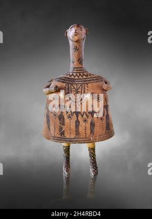 Geometric Greek terracotta figurine known as the bell idol made in ...