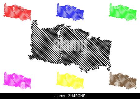 Alipurduar district (West Bengal State, Republic of India) map vector ...