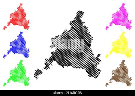 Ajmer district (Rajasthan State, Republic of India) map vector ...