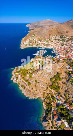 View of the amazing Hydra island, Greece Stock Photo - Alamy