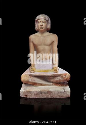 Statue of seated scribe, 5th Dynasty, Old Kingdom, Museum of Egyptian ...