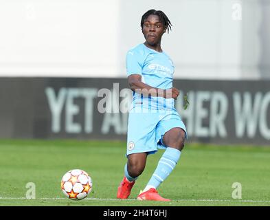 Manchester, England, 3rd November 2021. Finley Burns of Manchester City ...