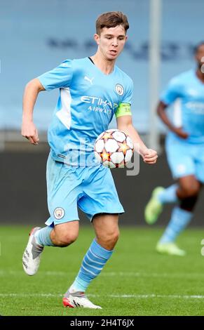 Manchester, England, 3rd November 2021. Finley Burns of Manchester City ...