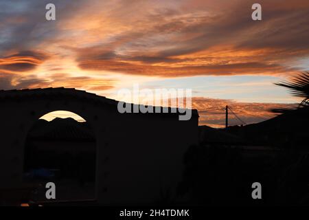 Dramatic sunset above the mountains and explosion of colors Stock Photo ...