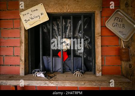 Skeleton in jail Stock Photo - Alamy