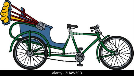 The hand drawing of an old color bangladeshi cycle rickshaw Stock ...