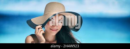A Chinese woman sunbathing on the beach in Vietnam Stock Photo - Alamy
