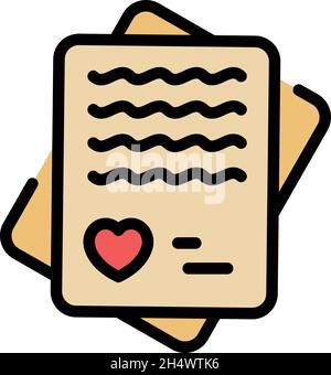 Testament or death document color line icon. Isolated vector element ...