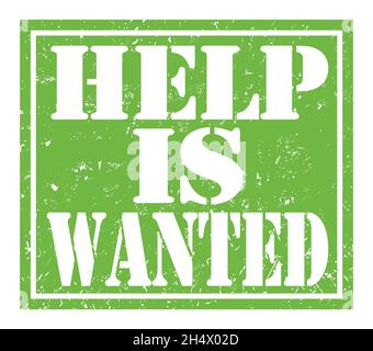 HELP WANTED, words written on red rectangle stamp sign Stock Photo - Alamy