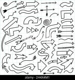 Hand draw doodle arrow sketch set design Stock Vector Image & Art - Alamy