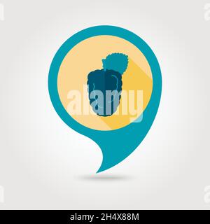 Blackberry bramble flat vector pin map icon. Map pointer. Map markers ...