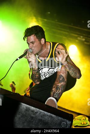 Jordan Pundik of New Found Glory performing on stage during Vans Warped ...