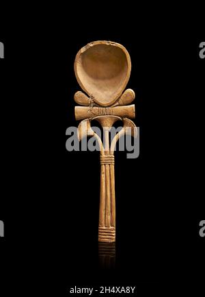 Ancient Egyptian bouquet of papyrus wood carved cosmetic spoon , 1550 ...