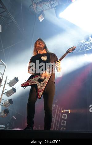 Gary Holt of Slayer performs at the Festival d'été de Québec on July 11 ...