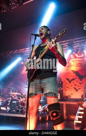 Adam Dutkiewicz of Killswitch Engage performing live on stage on 6th ...