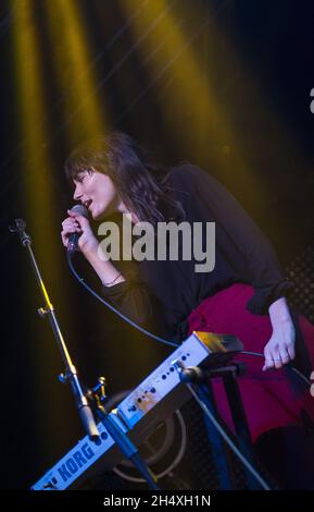 Miranda Kilbey of Say Lou Lou live on stage Stock Photo - Alamy