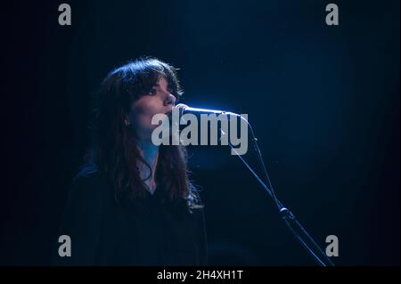 Miranda Kilbey of Say Lou Lou live on stage Stock Photo - Alamy