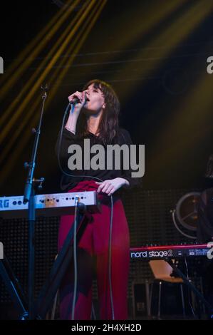 Miranda Kilbey of Say Lou Lou live on stage Stock Photo - Alamy