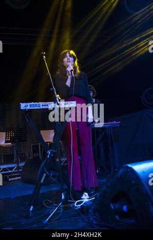 Miranda Kilbey of Say Lou Lou live on stage Stock Photo - Alamy