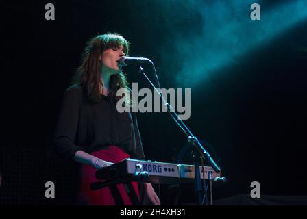 Miranda Kilbey of Say Lou Lou live on stage Stock Photo - Alamy