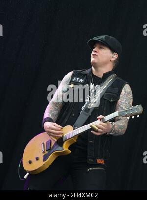 Vic Zino of Buckcherry live on stage on day 3 at Download Festival on ...