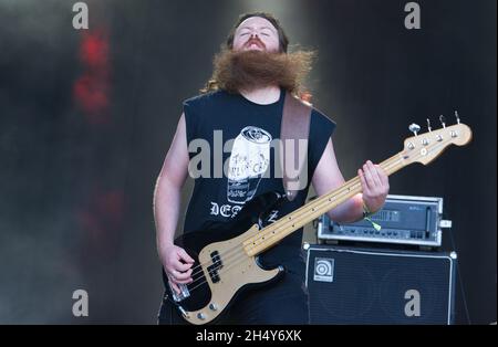 Heavy metal band Hark performing live on stage at Bloodstock festival ...