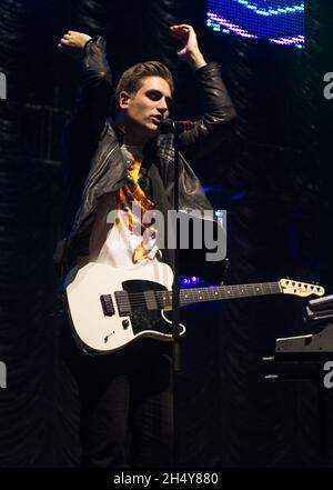 Charlie Simpson of Busted performs on stage at The O2 Arena on ...