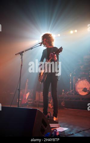 Temples performing live on stage during 6Music Festival 2017 at Tramway ...
