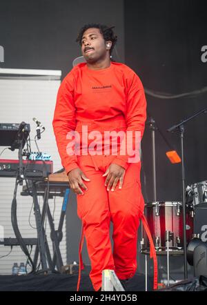 Sampha performs on stage on day 2 of All Points East festival in ...