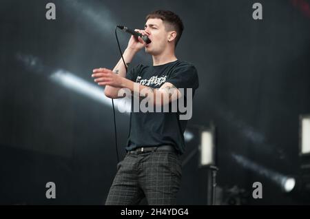 Henry Cox of Boston Manor performs on stage on day 1 of Download ...