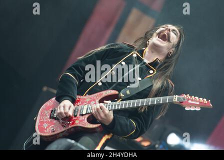 Henrik Sandelin of the band Avatar performs on stage during Download ...