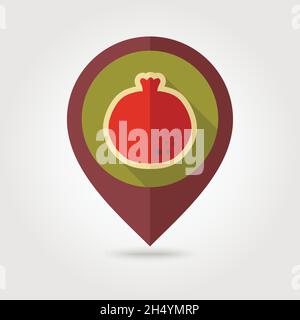 Garnet pin map icon. Map pointer. Map markers. Fruit vector ...