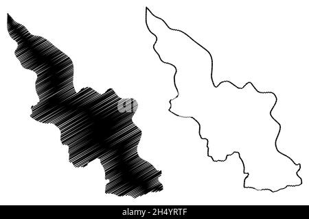 Siang district (Arunachal Pradesh State, Republic of India) map vector ...