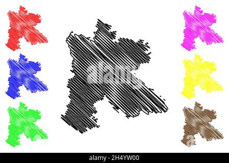 Amethi district (Uttar Pradesh State, Republic of India) map vector ...