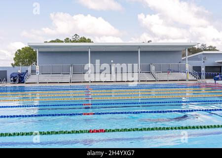 MACKAY, AUSTRALIA - Oct 07, 2021: A closeup of the pool in the Mackay ...