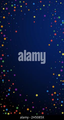 Festive adorable confetti. Celebration stars. Bright confetti on violet ...