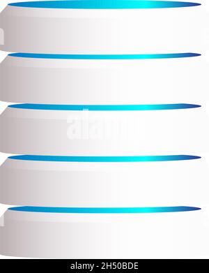 HDD, hard disk drive, mainframe computer stacked cylinder icon. Server ...