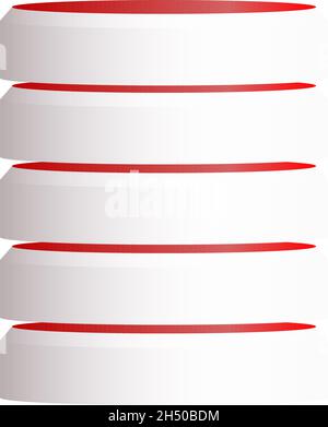 HDD, hard disk drive, mainframe computer stacked cylinder icon. Server ...