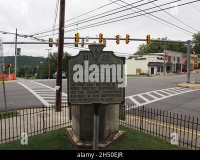 Plaque marking the town and some history of Independence, Virginia, and ...