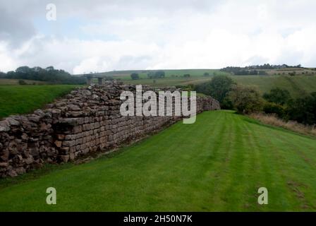 Path at excavated Roman ruins at Vindolanda Fort and museum, Bardon ...