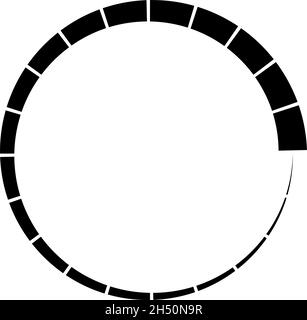 20 part, section segmented circle. Abstract dashed lines circular geometric element - stock ...