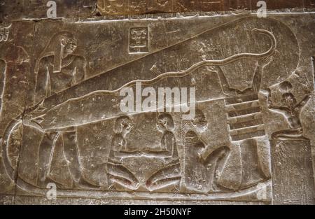 The Dendera Lightbulb Carving Stock Photo - Alamy