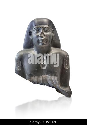 Egyptian statue fragment of a man, naophore , dedicated to Horus, 610 ...