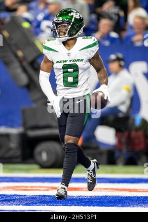 New York Jets' Elijah Moore in action before of a preseason NFL ...