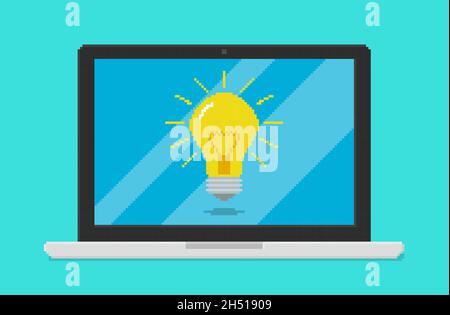 Light Bulb Pixel Art Concept Stock Vector Image & Art - Alamy