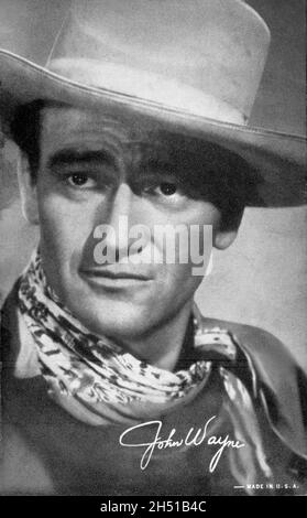 Hollywood western star John Wayne (1950s). Advertisement for Camel ...
