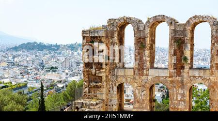Detail from the Acropolis ancient Greece showing trabeated building ...